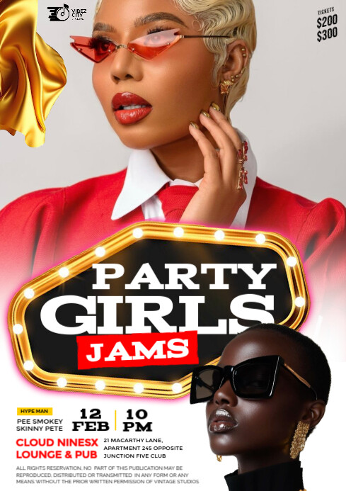 Copy of White 3d Maximalist 3d Party Girls Night Party Event Flyer A4 ...