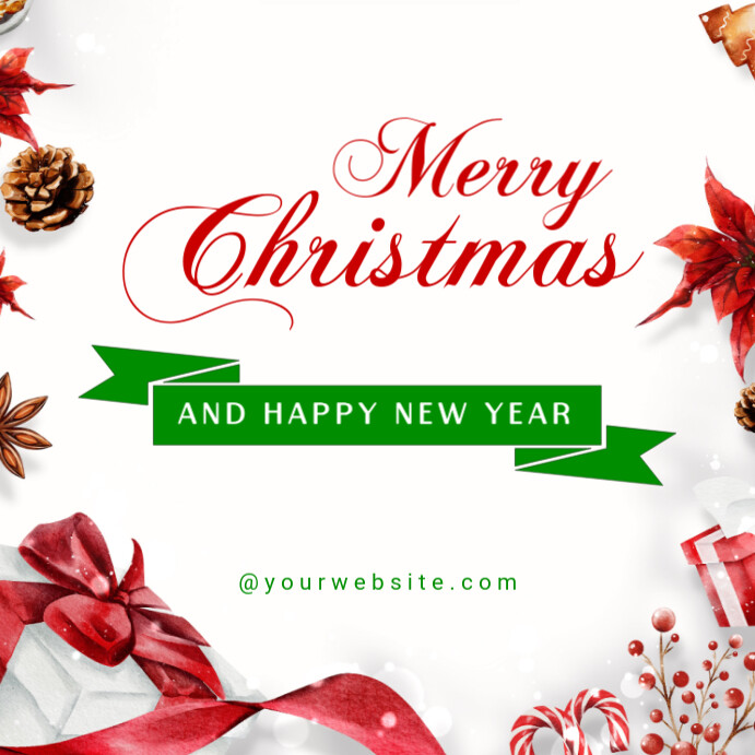White 3d Merry Christmas Pos Instagram Template | PosterMyWall