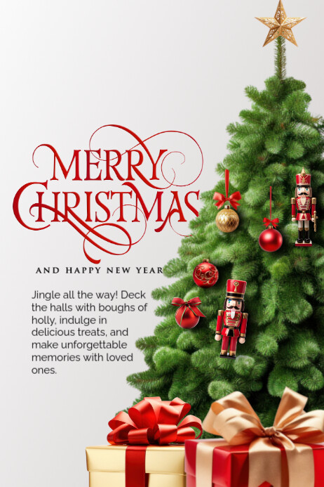 White 3d Merry Christmas Poster Template | PosterMyWall