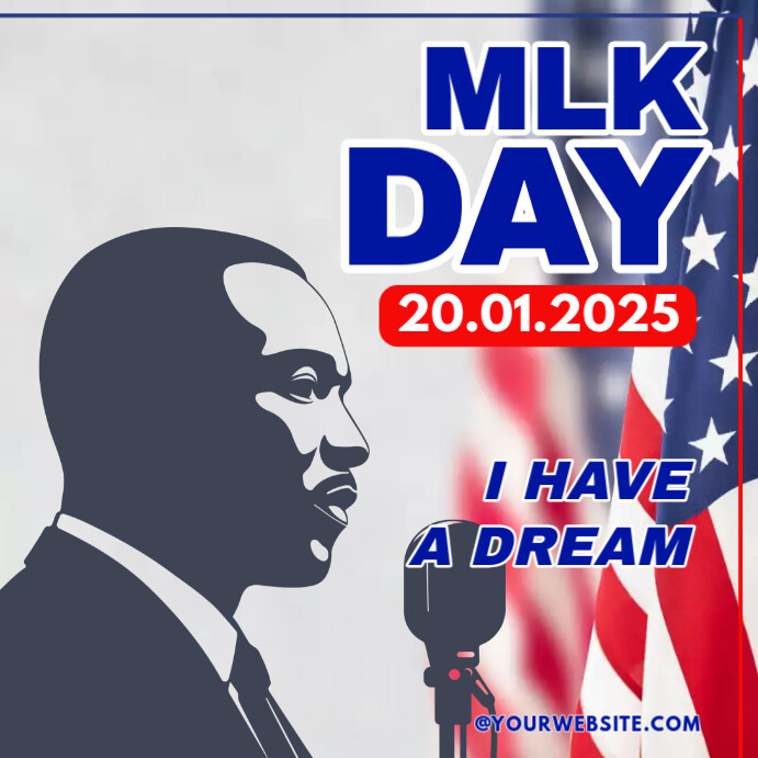 White 3d Mlk Day Pos Instagram Template | PosterMyWall
