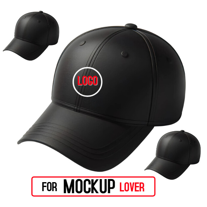 White 3d Mockup Black Cap Instagram Post Template | PosterMyWall