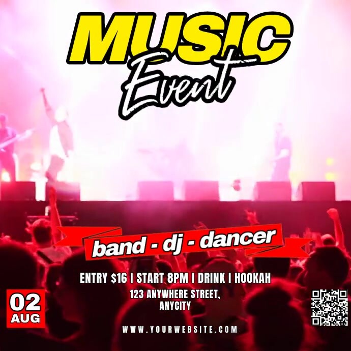 White 3d Music Event Pos Instagram Template | PosterMyWall