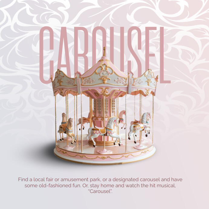 White 3d National Carousel Day Instagram Post Template | PosterMyWall