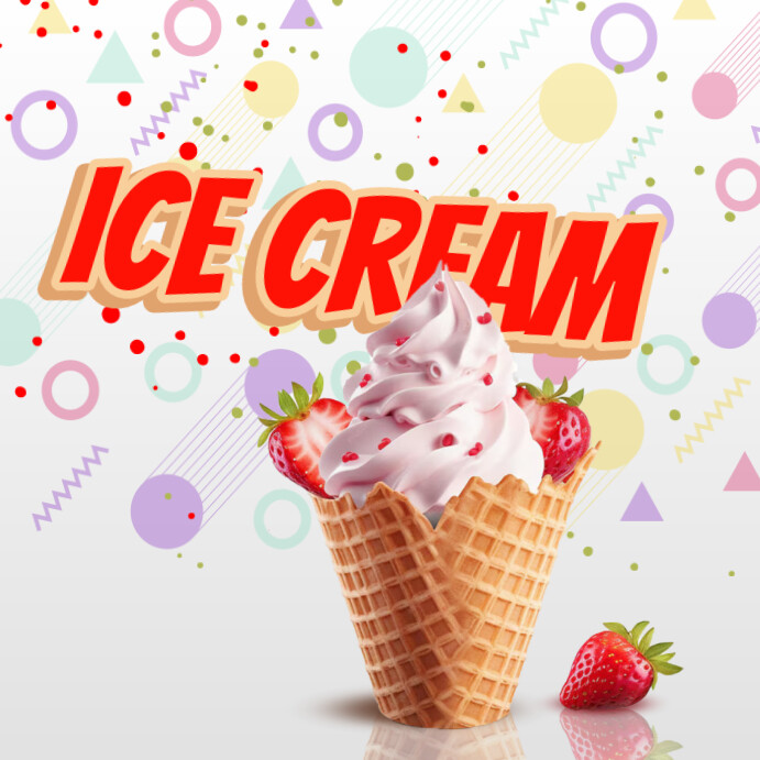 Plantilla de White 3d National Ice Cream Day Instagram Pos | PosterMyWall