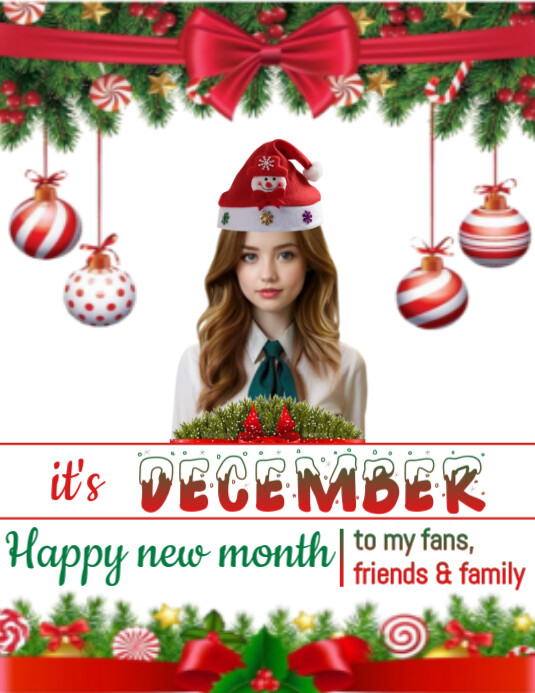 White 3d New Month December Post Template Flyer (us Letter) | PosterMyWall