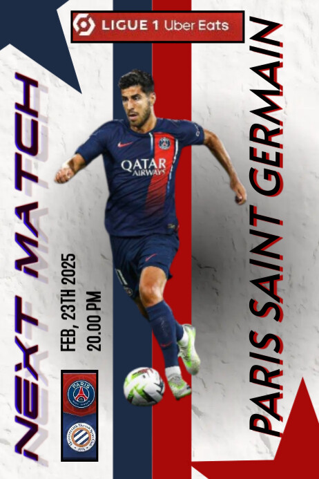 White 3d Next Match Soccer Poster Template | PosterMyWall