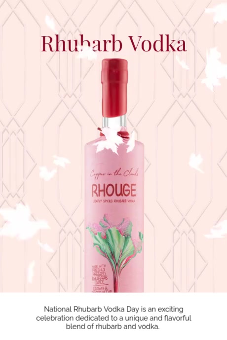 White 3d Rhubarb Vodka Day Poster Template | PosterMyWall