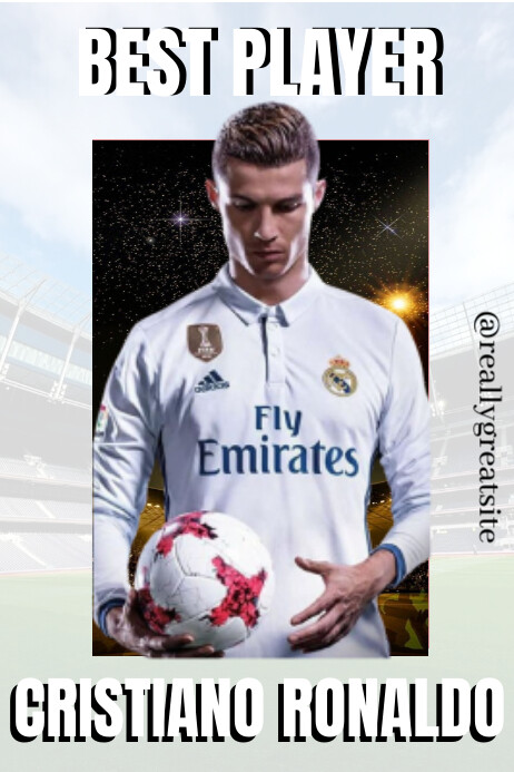 White 3d Soccer Best Player Poster Templat | PosterMyWall