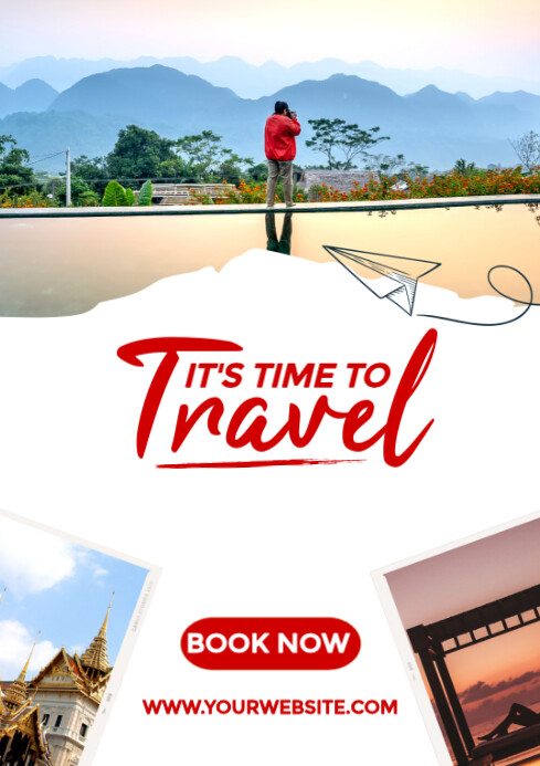 White 3d Time To Travel A2 Templat | PosterMyWall