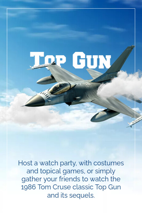 Copy of White 3d Top Gun Day Poster | PosterMyWall