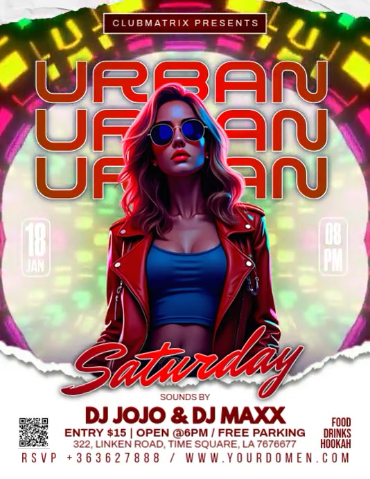 White 3d Urban Saturday Flyer (us Letter) Template | PosterMyWall