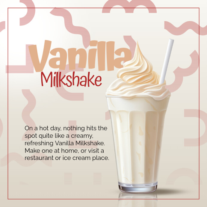White 3d Vanilla Milkshake Day Instagram Post Template | PosterMyWall