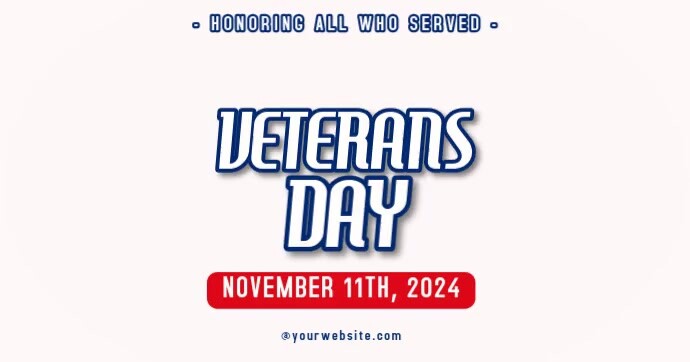 Plantilla de White 3d Veteran's Day Gambar Bersama Facebook | PosterMyWall