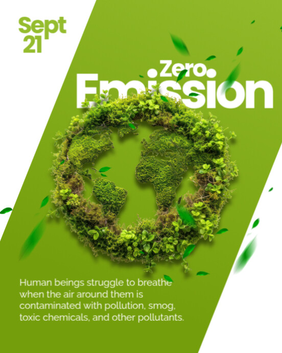 Copy of White 3d Zero Emissions Day Instagram Portrait | PosterMyWall