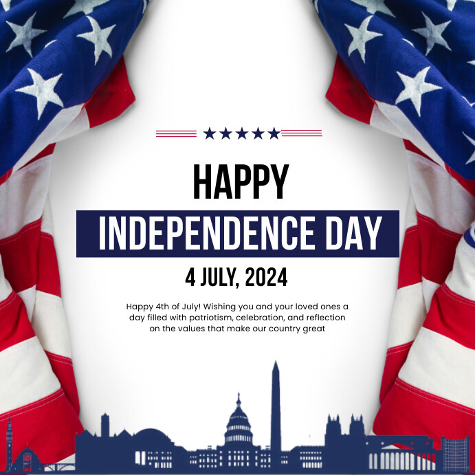 White 4th Of July Instagram Post Template | PosterMyWall