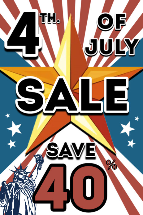 White 4th Of July Sale Poster Ad Poster Template | PosterMyWall