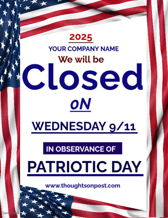 White 9/11 Days Flyer (us Letter) Template | PosterMyWall
