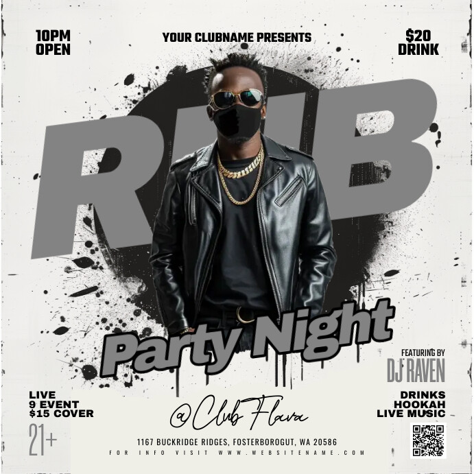 White Abstract Dj Instagram Post Template | PosterMyWall