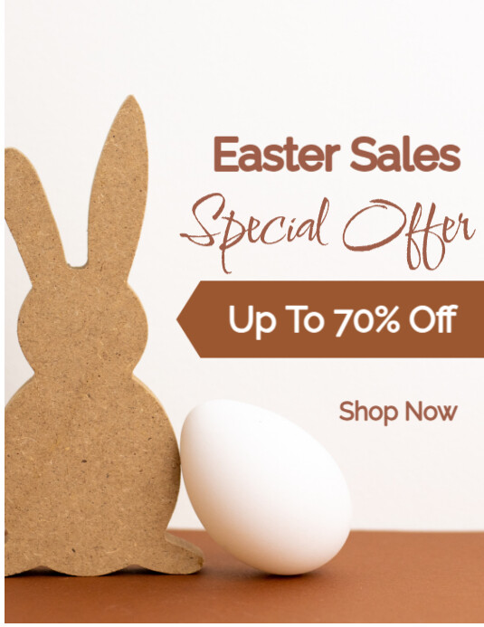 White Abstract Easter Sales Flyer (us Letter) Template | PosterMyWall