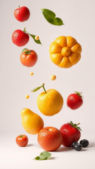 Plantilla de White Abstract Fruits Background Digital Dis | PosterMyWall