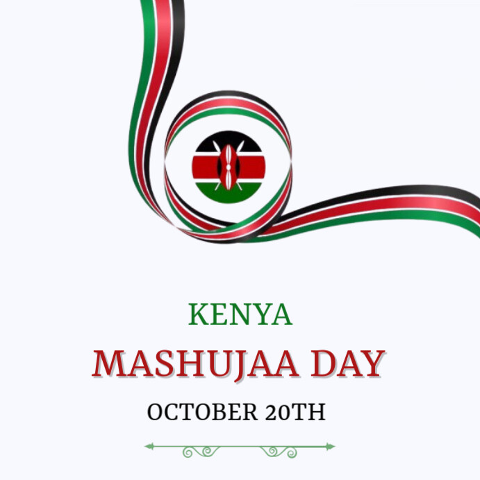 White Abstract Happy Mashujaa Day Instagram Post Template | PosterMyWall