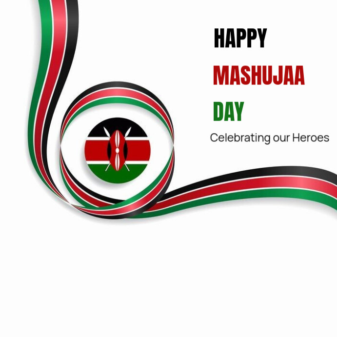 White Abstract Happy Mashujaa Day Instagram Post Template | PosterMyWall