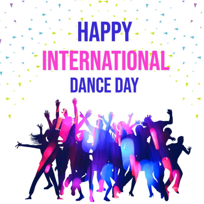 White Abstract International Dance Day Instagram Post Template ...