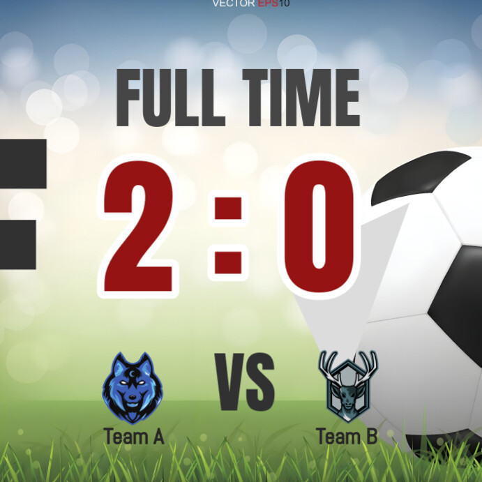 Plantilla de White Abstract Match Score Board Instagram P | PosterMyWall