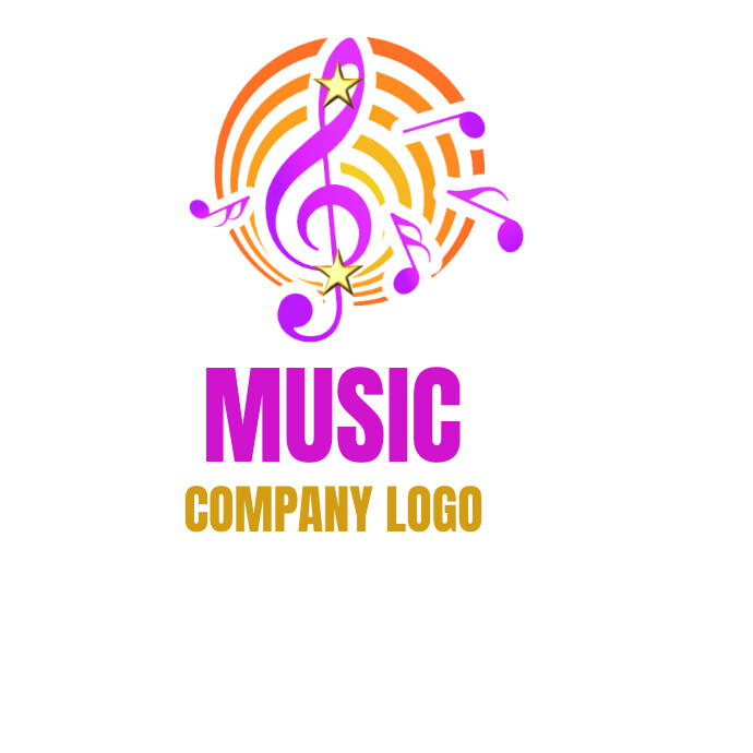 White Abstract Music Company Logo Logo Templat | PosterMyWall