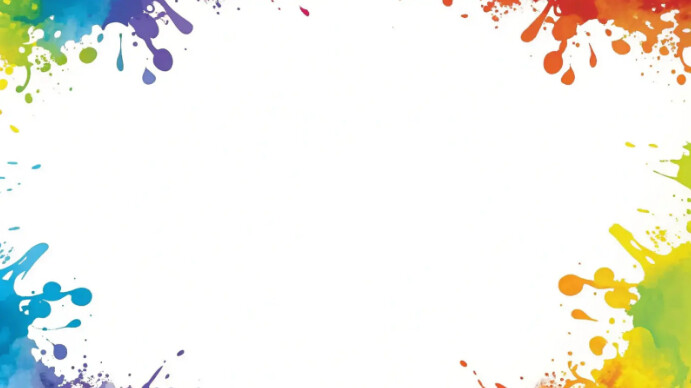 White Abstract Rainbow Splash Frame Digital Display (16:9) Template ...