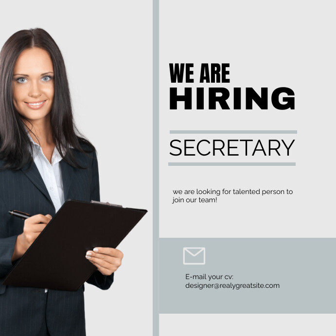 Plantilla de White Abstract We Are Hiring Persons Talented | PosterMyWall