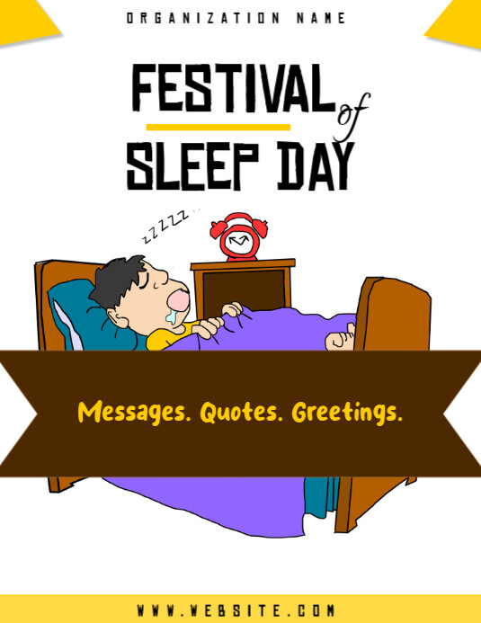 White Abstract World Festival Sleep Day Flyer (us Letter) Template ...