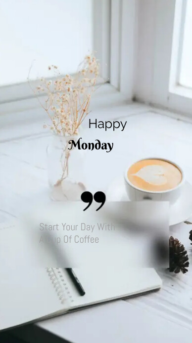 White Aesthetic Happy Monday Instagram story Template | PosterMyWall