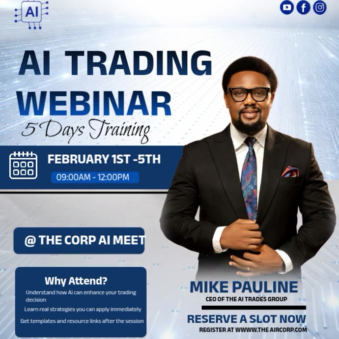 Plantilla de White AI Trading Webinar Instagram Post Video | PosterMyWall