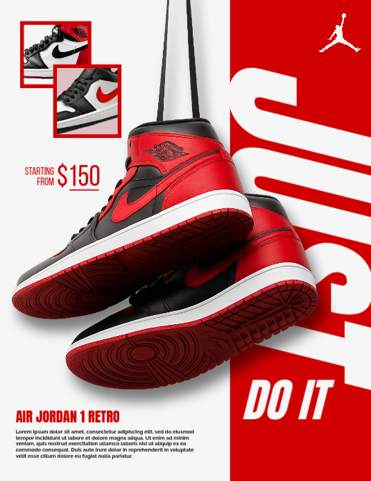 White Air Jordan Promotion Flyer Template | PosterMyWall