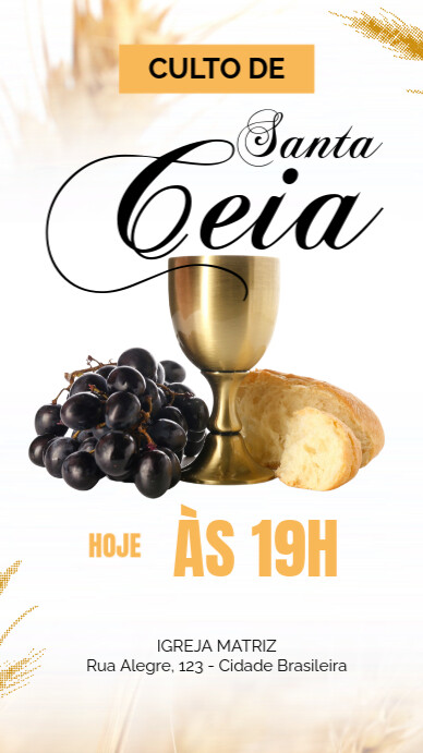 White Alegre Culto De Santa Ceia História Do Instagram Templat | PosterMyWall