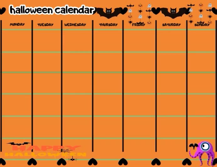 Copy of White Alegre Halloween Calendar Volante (carta Us) | PosterMyWall