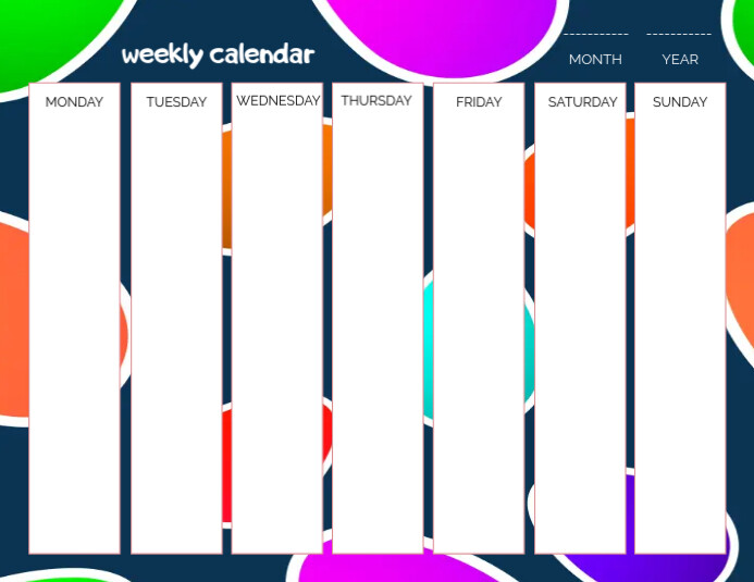 Copy of White Alegre Printable Weekly Calendar Volante (carta Us ...