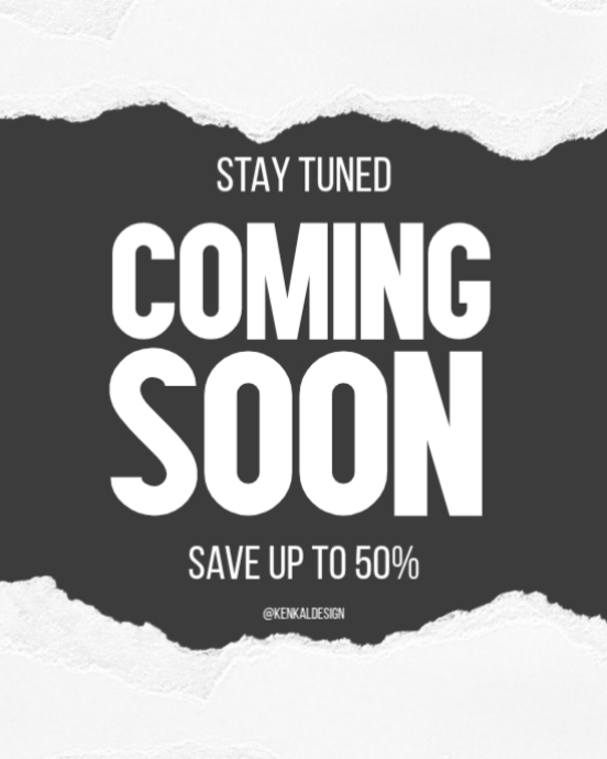 White and Black Grung Style Coming Soon Instagram Post Templat ...