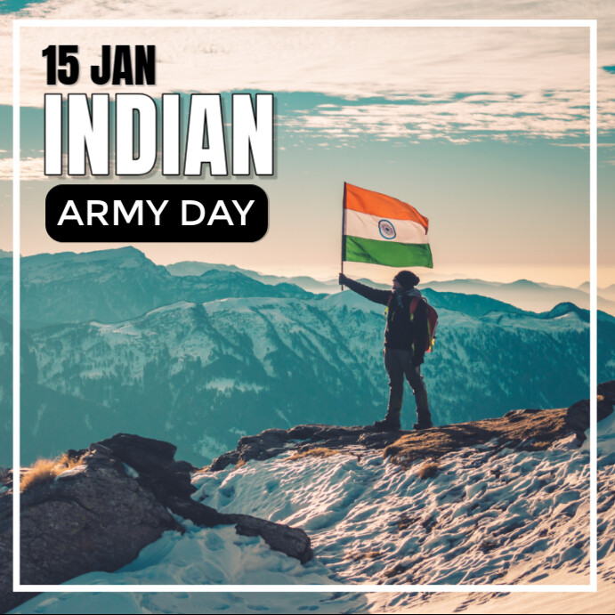 White And Black Indian Army Day Instagram Post 2025 Template | PosterMyWall