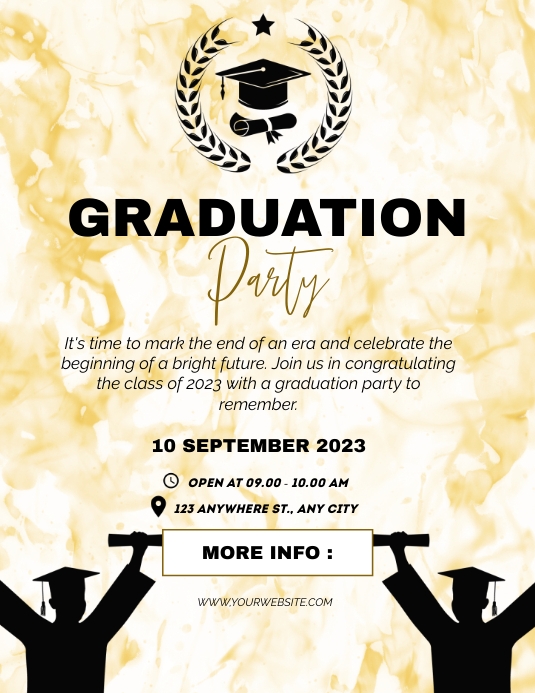 Plantilla de White and Black Modern Graduation Party Invit | PosterMyWall