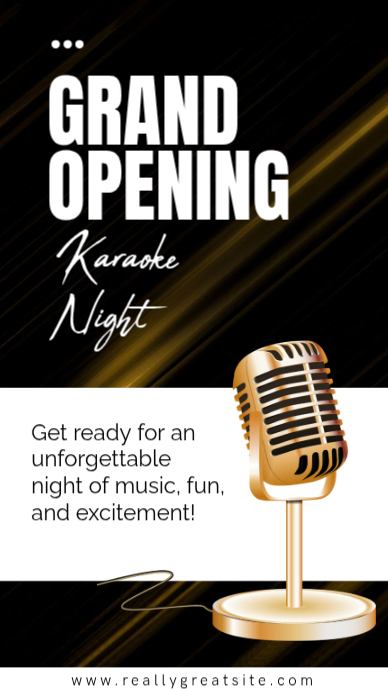 White and Black Modern Grand Opening Karaoke Night Instagram Story ...