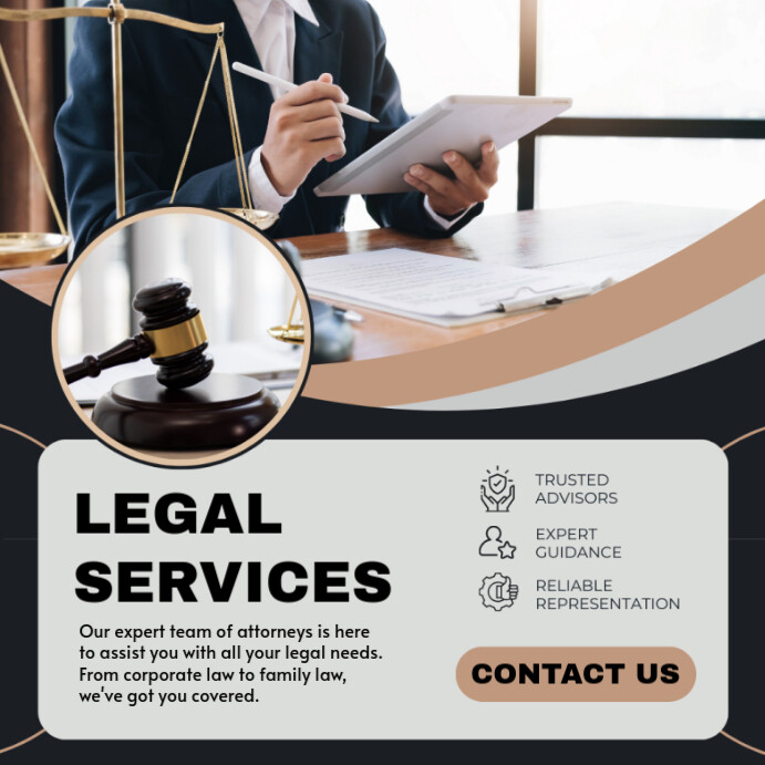 white and black Modern Legal Services Instagram Post Template ...