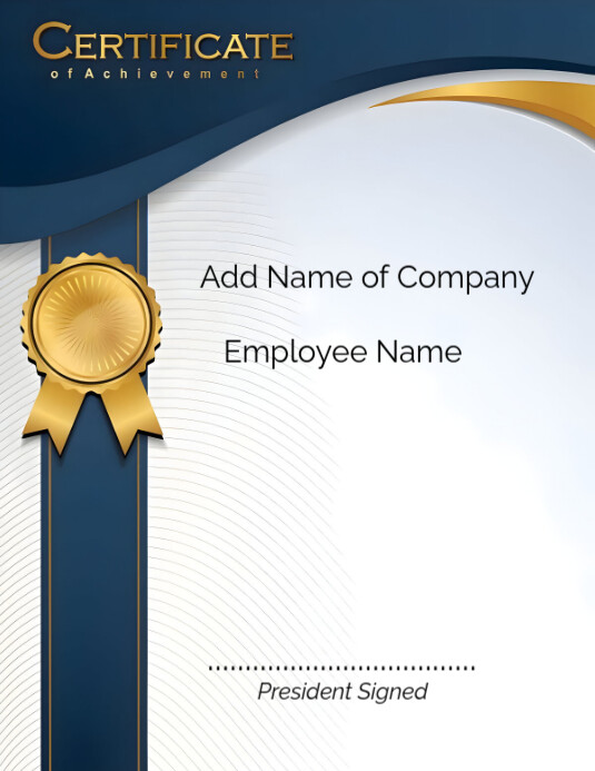 Copy of White and Blue Certificate of Achievement Tem | PosterMyWall