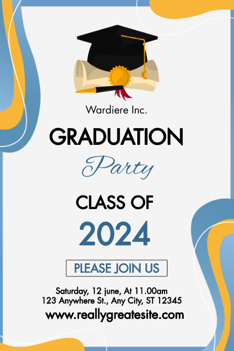 Copy of White And Blue Elegant Graduation Party Post | PosterMyWall