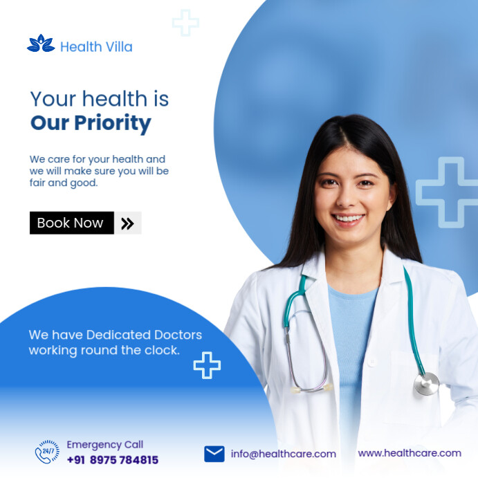 White and Blue Gradient Health Doctor Instagram Post Template ...
