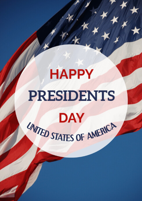 Copy of White and Blue Modern & Minimal Happy Presidents Day A3 | PosterMyWall