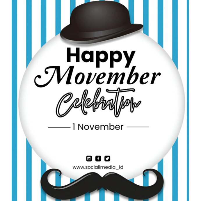 White and blue Modern & Minimal Movember Instagram Post Template ...