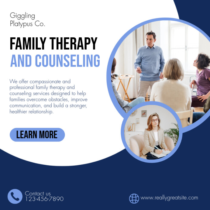 Plantilla de White And Blue Modern Family Therapy And Counseling ...