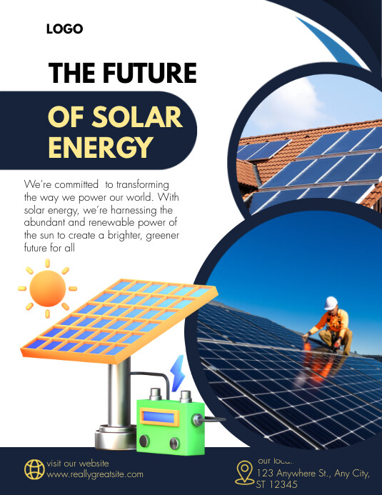 Copy of White and Blue Modern Solar Energy Flyer | PosterMyWall